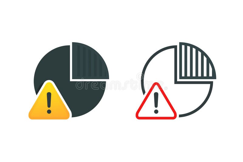 Chart Pie Warning Icon. Illustration Vector Stock Vector - Illustration ...