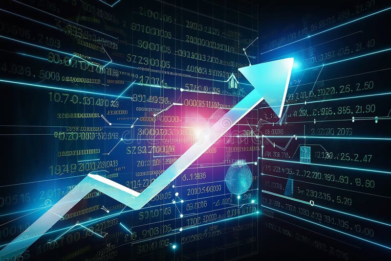 Chart Positive Indicators. Hand Holding Tablet Show Stock Chart Stock ...