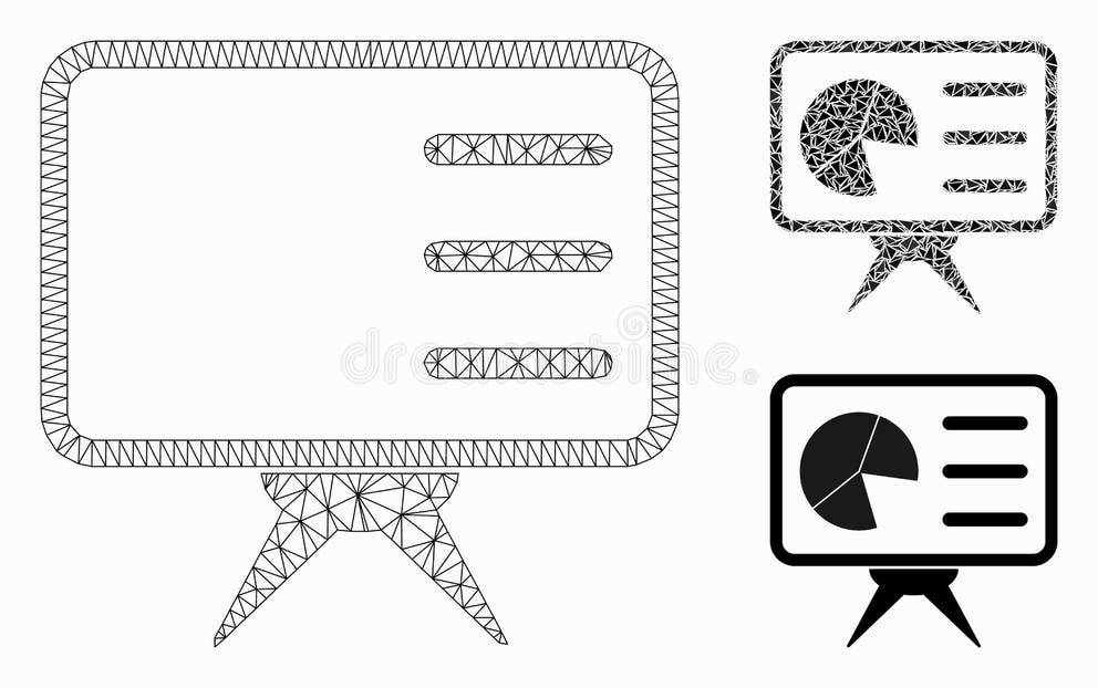 Chart Presentation Board Vector Mesh 2D Model and Triangle Mosaic Icon ...