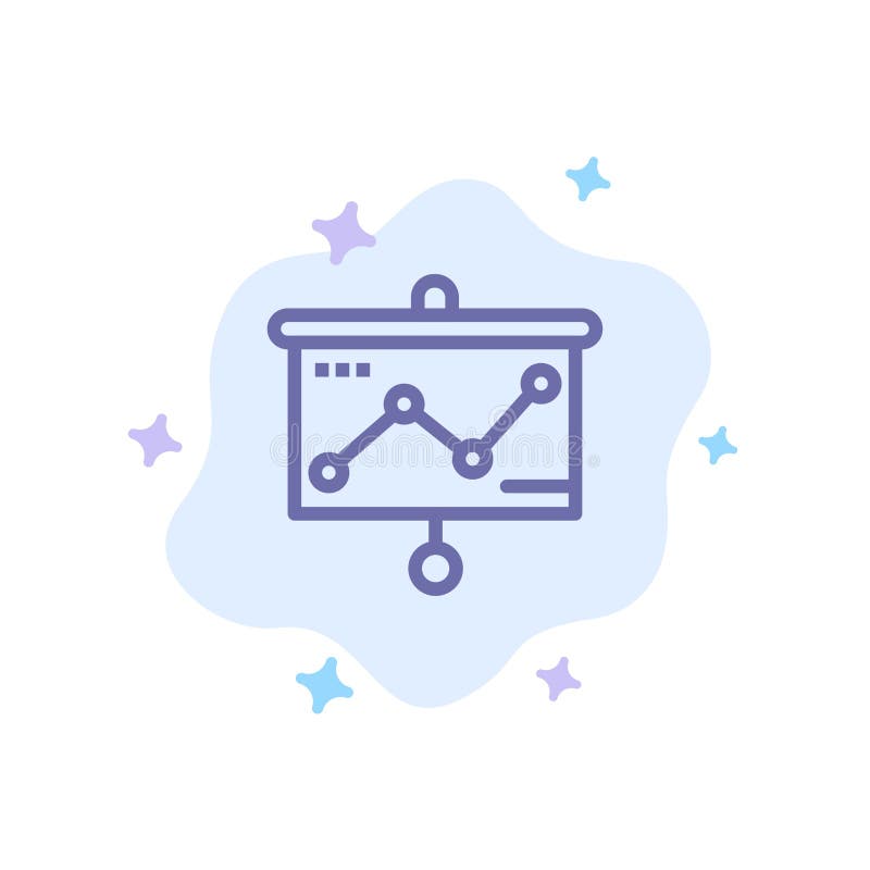 Chart, Presentation, Graph, Projector Blue Icon on Abstract Cloud ...
