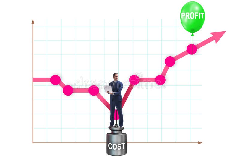 Chart with Profit and Cost and Businessman Stock Image - Image of ...