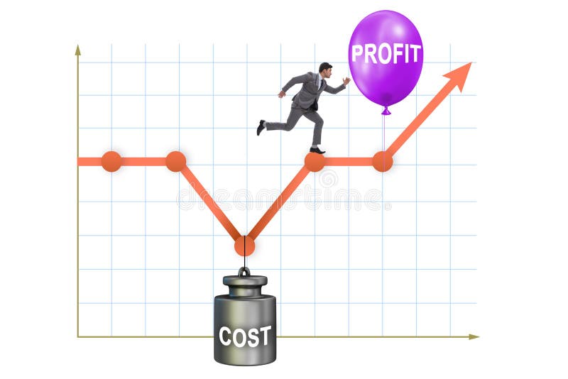 Chart with Profit and Cost and Businessman Stock Photo - Image of ...