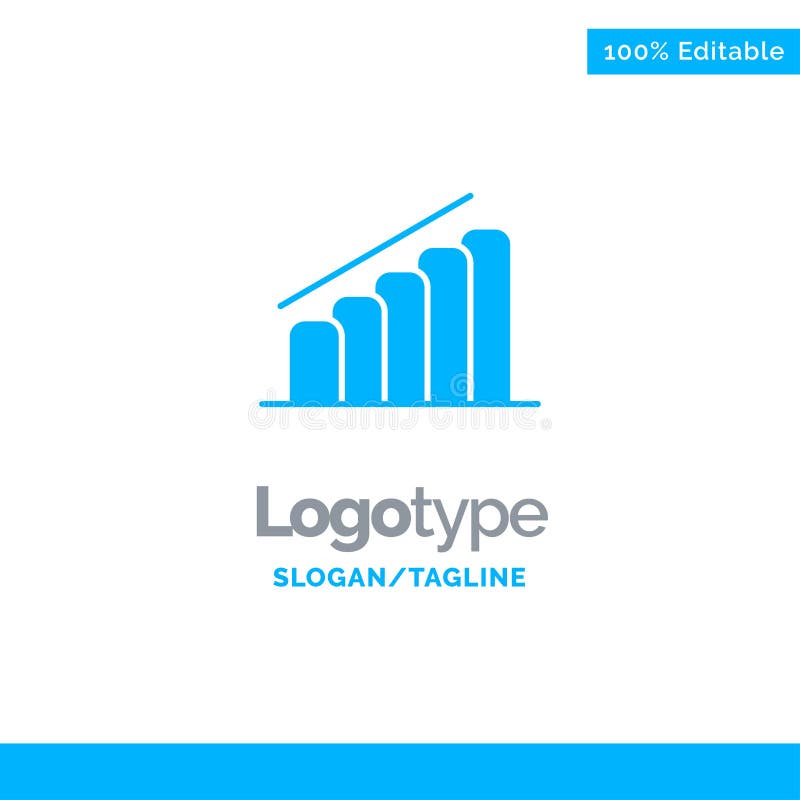 Chart, Progress, Report, Analysis Blue Solid Logo Template. Place for ...