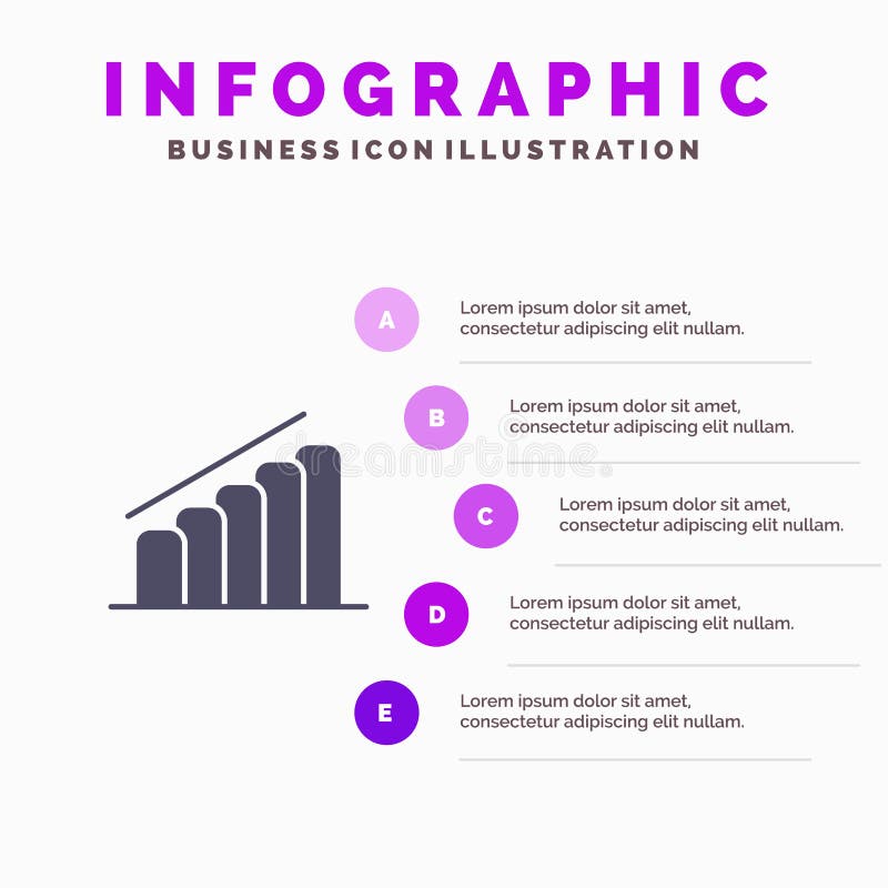 Chart, Progress, Report, Analysis Solid Icon Infographics 5 Steps ...