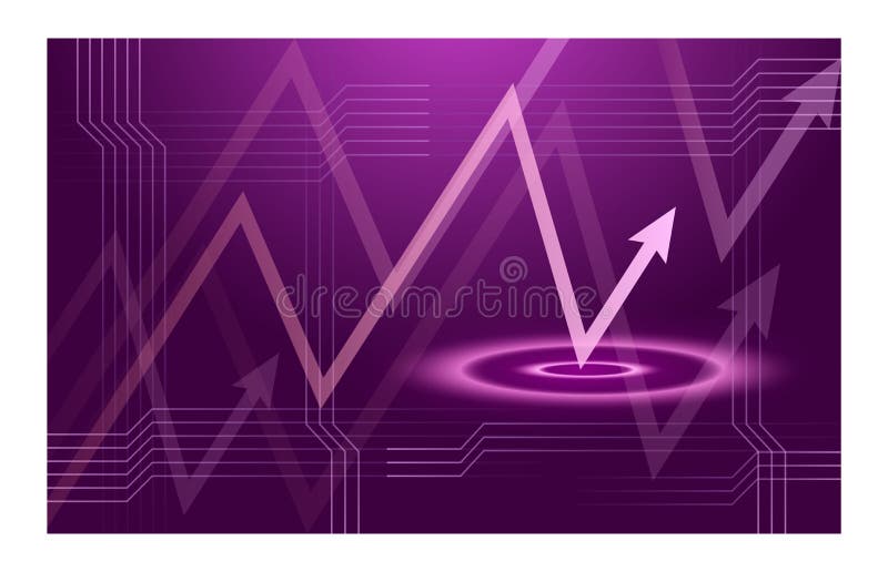 The Chart Is Purple With Up And Down Arrows Stock Vector Illustration Of Graph Media 243775184