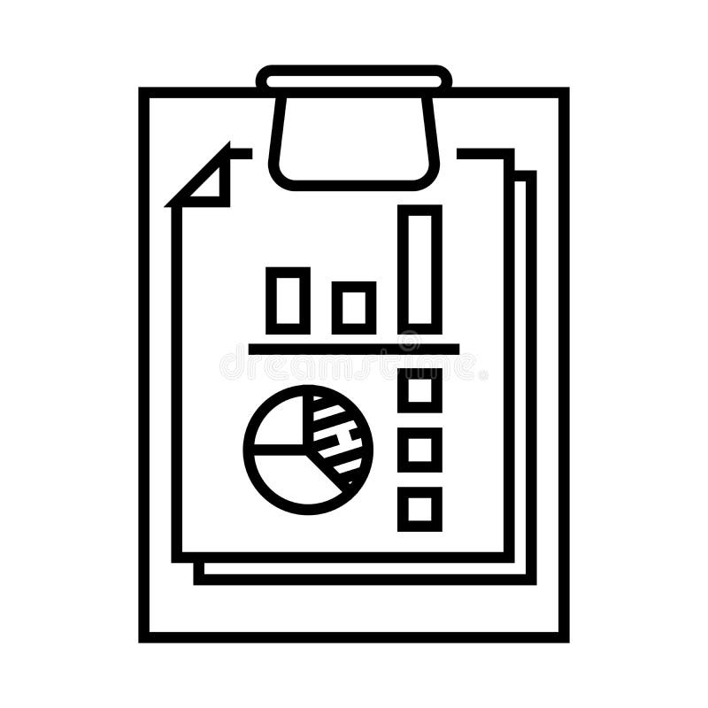 Drawing Up Reports Linear Icon Concept. Drawing Up Reports Line Vector ...