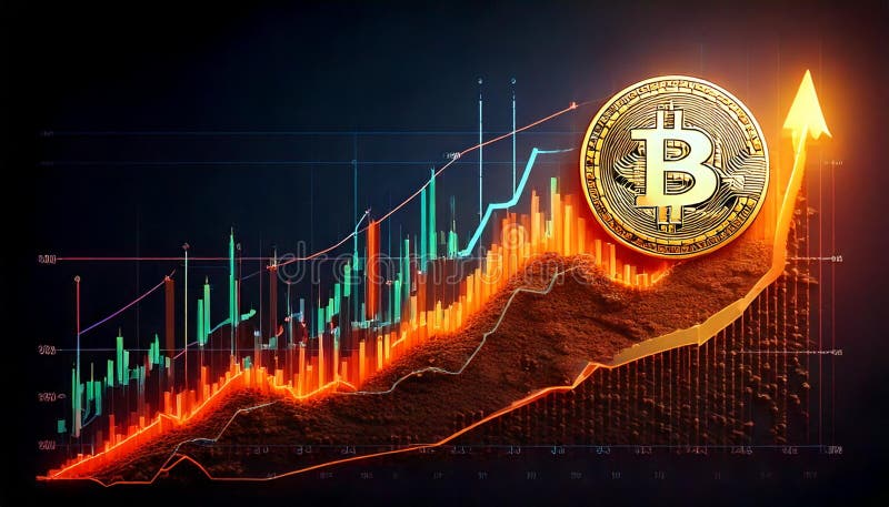 Chart with Rising Bitcoin Price. AI Generated Image Stock Photo - Image ...