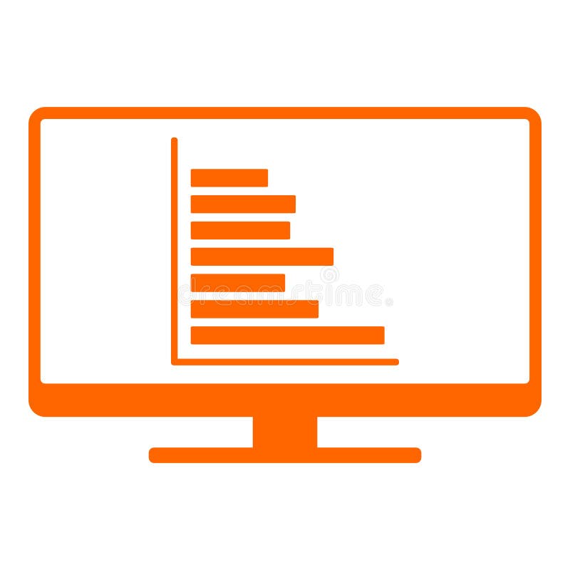 Chart and screen stock vector. Illustration of icon - 194123063