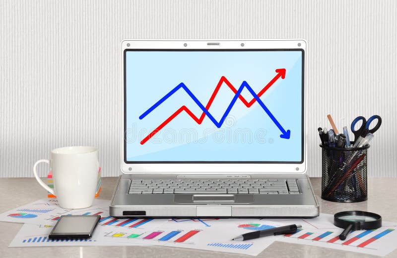 Chart on screen stock image. Image of mobile, innovation - 33078237