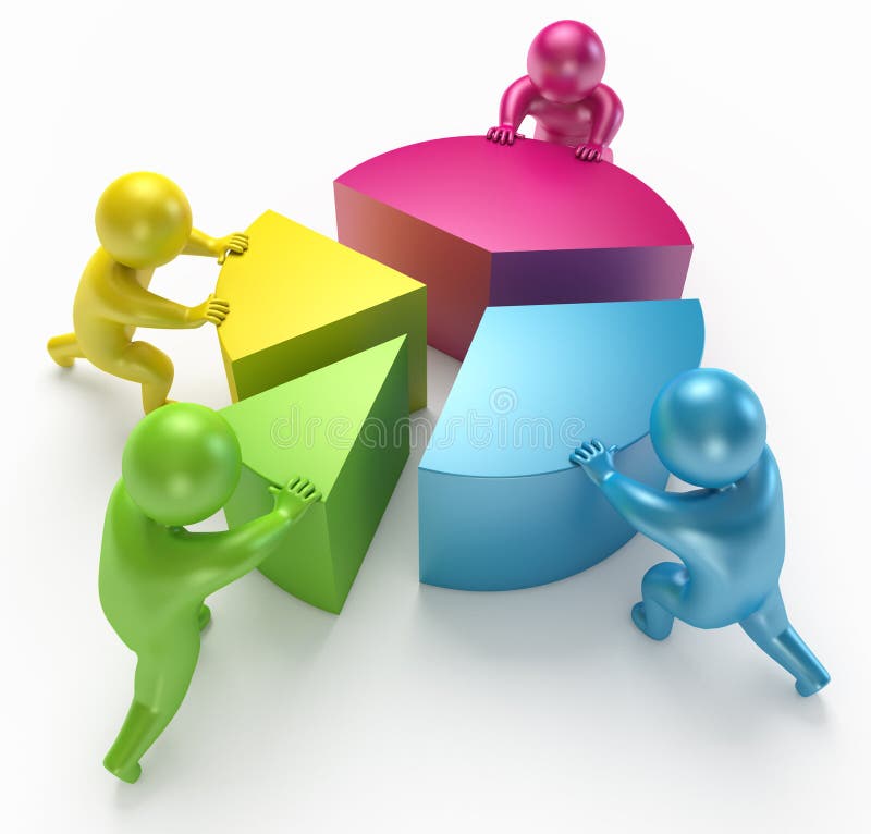 3d man in circular chart stock illustration. Illustration of ...