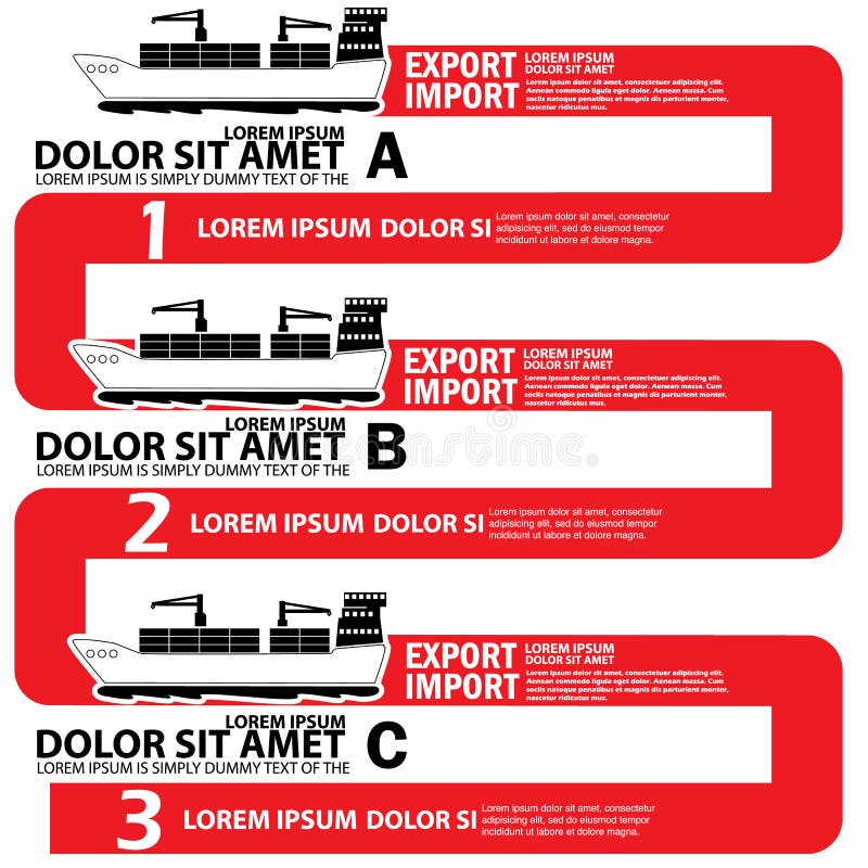 Chart of Ship on Red Line Up Stock Vector - Illustration of loading ...
