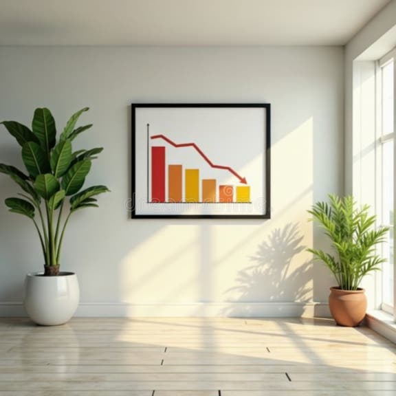 Chart Showing Declining Interest Rates, Empty Home Interior, Decrease ...
