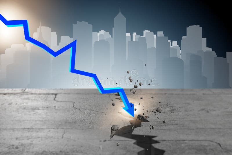 The Chart Showing Financial Crisis - 3d Rendering Stock Illustration ...