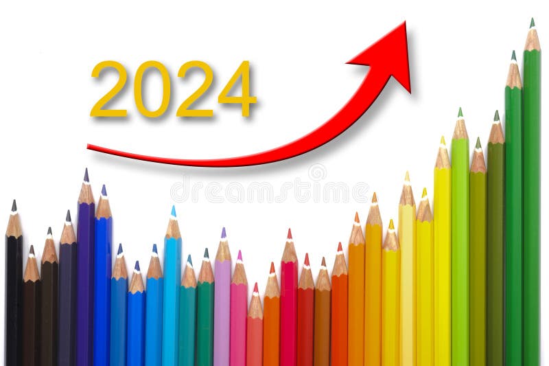 Chart Shows Increase and Success in Year 2024 Stock Photo - Image of ...
