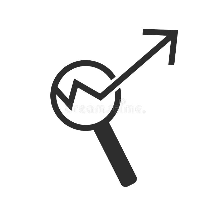 Chart Simple Icon. Report Graph or Sales Growth Sign in Magnifying ... Chart Simple Icon. Report Graph or Sales Growth Sign in Magnifying ...