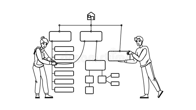 Chart sitemap vector stock illustration. Illustration of workflow ...