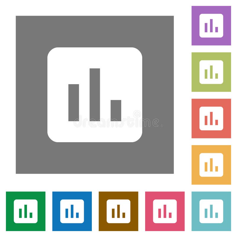 Chart square flat icons stock vector. Illustration of statement - 195780790