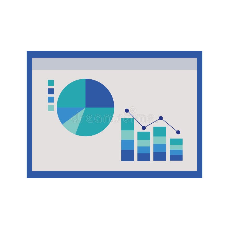 Chart of Statistical Graphs Icon, Flat Design Stock Vector ...