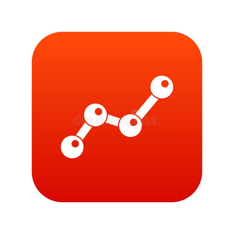 Chart Statistics Line Icon Digital Red Stock Vector - Illustration of ...