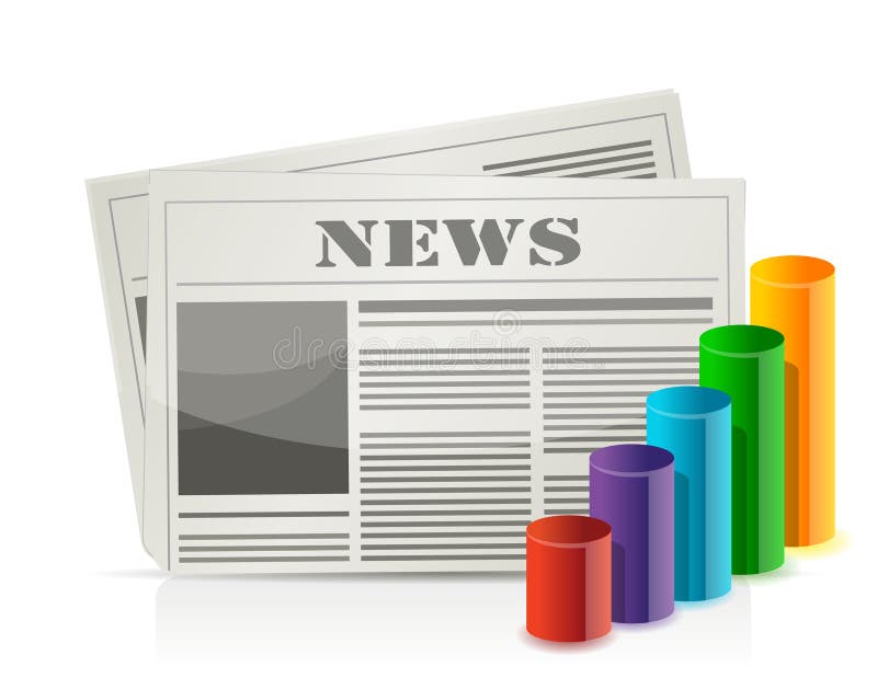 Pie Chart Statistics And Newspaper Stock Vector - Illustration of line ...