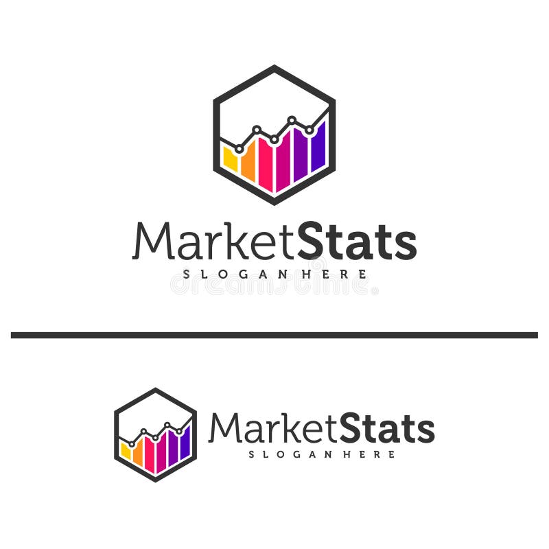 Chart Stats Logo Template. Market Success Vector Design Stock Vector ...