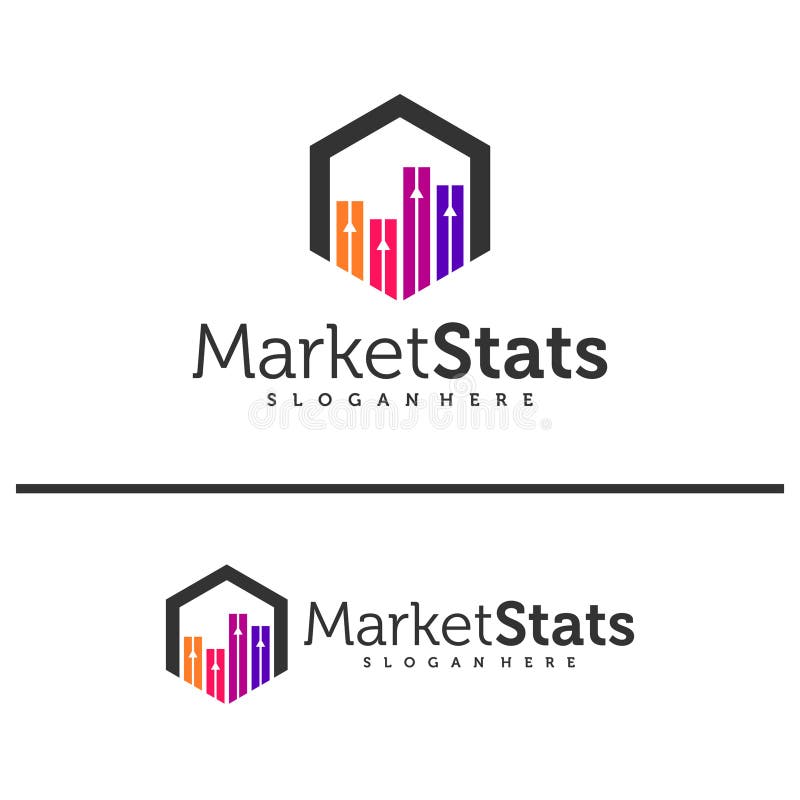 Chart Stats Logo Template. Market Success Vector Design Stock Vector ...