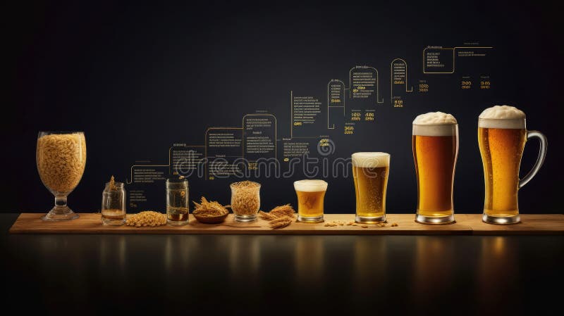 Chart of the Steps in Making Beer. Generative Ai Stock Illustration ...