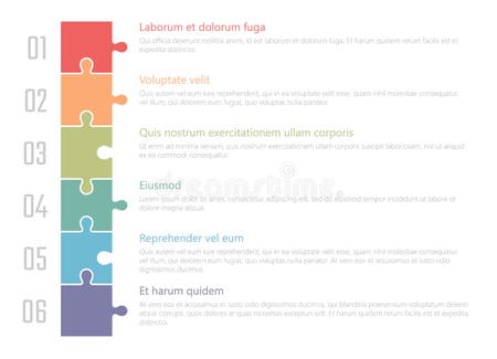 Chart Table Design, Ranked Numbered List Vector Template with Colorful Puzzles Stock Vector ...