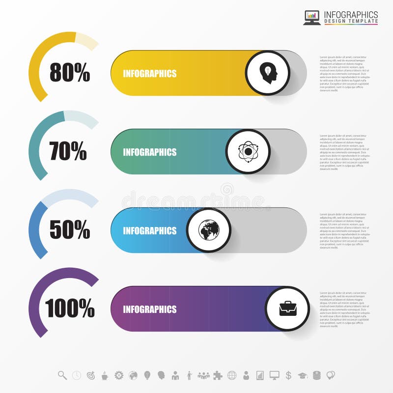 Chart Template in Modern Style. for Infographic and Presentation Stock ...
