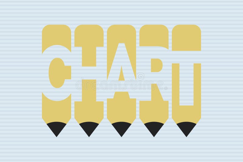 Chart Text with Pen Symbol Creative Ideas Design. Chart Typography ...