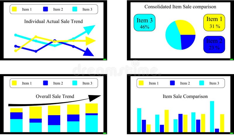 Chart types stock vector. Illustration of multiple, comparison - 43548360