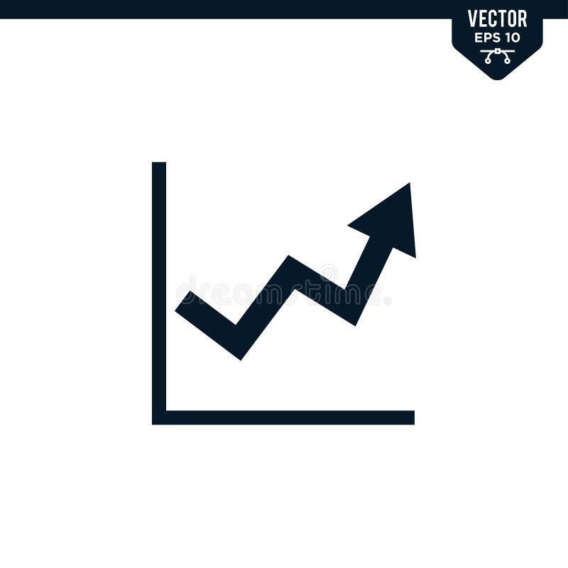 Chart with Up Arrow Icon Collection in Glyph Style Stock Vector ...