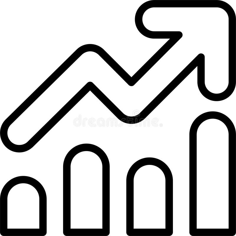 Chart with Upward Trend Vector Icon Stock Illustration - Illustration ...