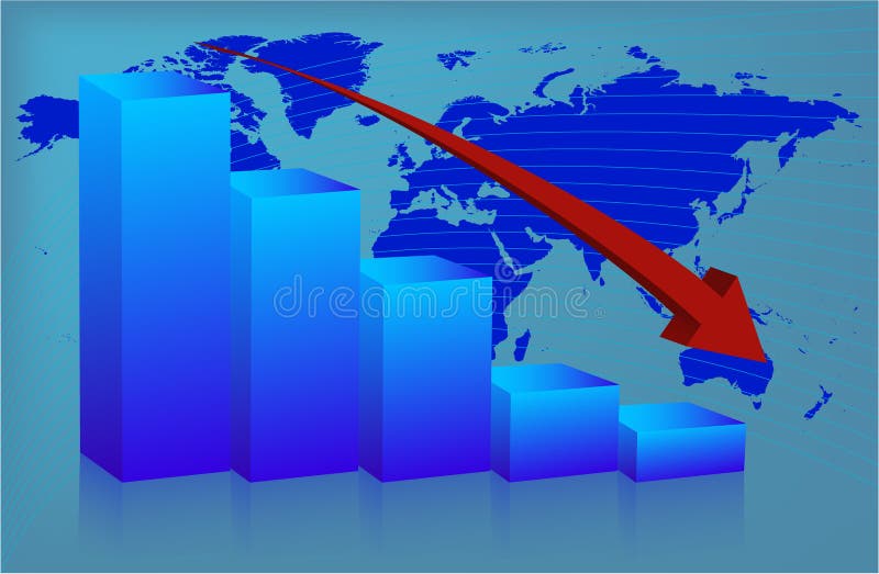 Chart World down stock vector. Illustration of collapsing - 7957574