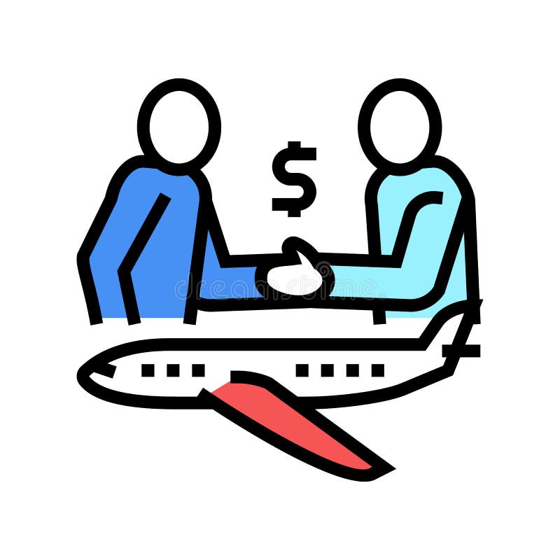 Charter Flight Color Icon Vector Illustration Stock Vector ...