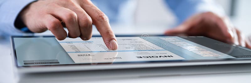 Chartered Accountant E Invoice on Tablet Stock Image - Image of budget ...