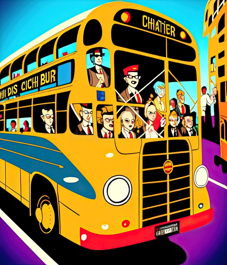 Chartered Bus Commercial Business. Generative AI. Stock Illustration ...