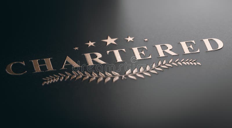 Chartered Professional or Accountant Over Black Background Stock ...