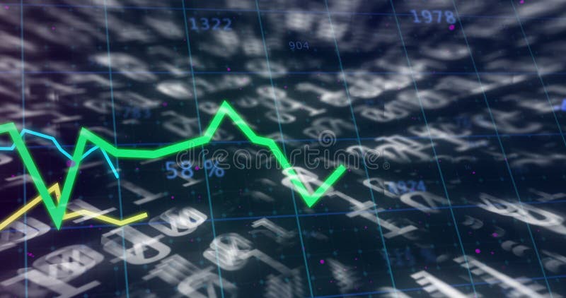 Charting Green Graph Showing Fluctuations on Digital Grid Interface ...