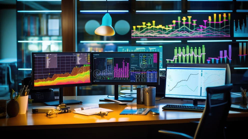 Charts analyzing data stock illustration. Illustration of session ...
