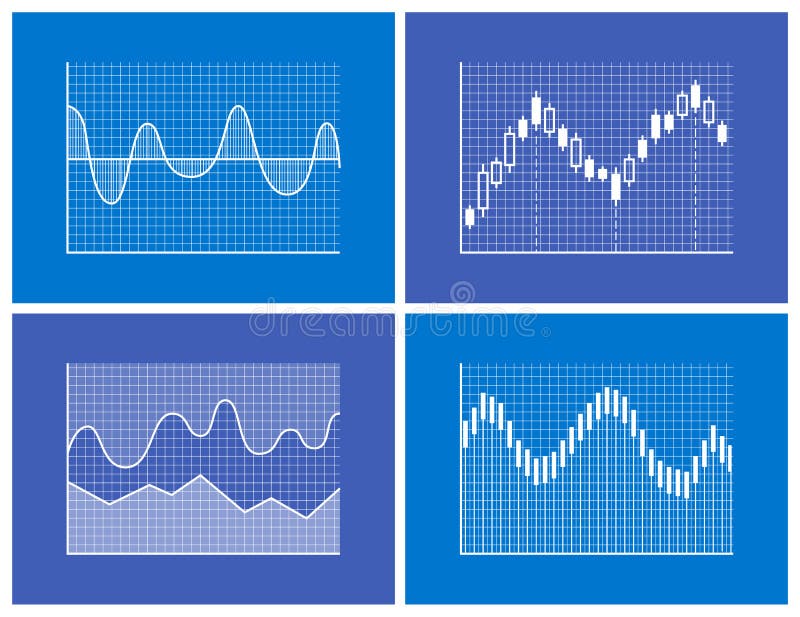 Charts Collection Blue Poster Vector Illustration Stock Vector ...