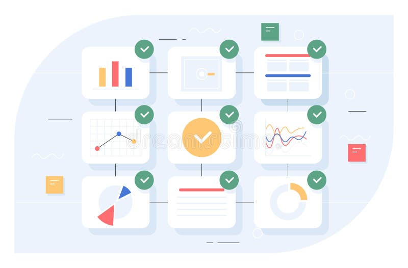 Charts completed tasks stock vector. Illustration of design - 263957974