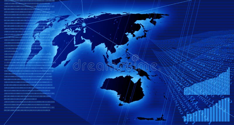 Charts and Data on the World Map Stock Illustration - Illustration of ...