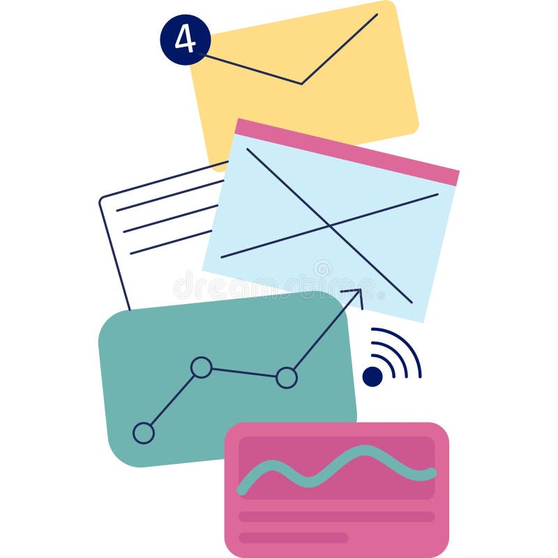 Charts, Diagrams, Graphs and Envelope Vector Icon Stock Vector ...