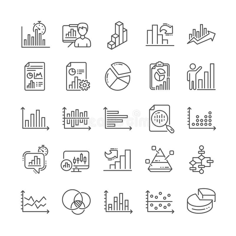 Charts and Diagrams Line Icons. Set of 3D Chart, Block Diagram and Dot ... Charts and Diagrams Line Icons. Set of 3D Chart, Block Diagram and Dot ...