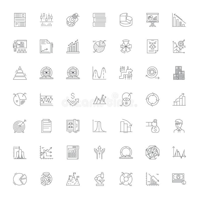 Charts and Diagrams Linear Icons, Signs, Symbols Vector Line ... Charts and Diagrams Linear Icons, Signs, Symbols Vector Line ...
