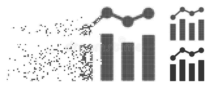 Charts Dust Pixel Halftone Icon Stock Vector - Illustration of ...
