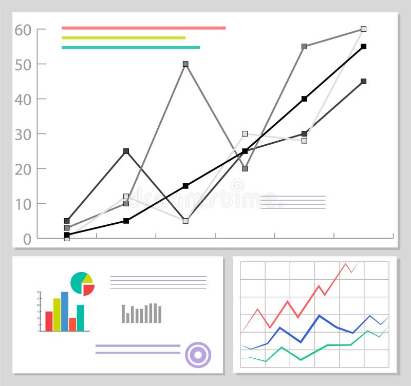 Charts and Graphics Data Set Vector Illustration Stock Vector ...