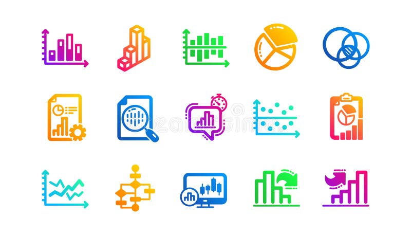 Charts and Graphs Icons. Candlestick Graph, Infochart and Report Diagram. Classic Icon Set ...