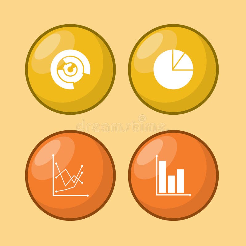 Charts and Graphs Icons. Vector Illustration Decorative Design Stock ...